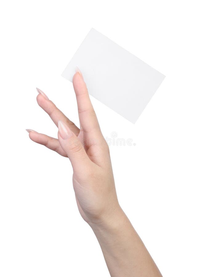 Empty Sheet of Paper in Female Hand Stock Photo - Image of billboard ...