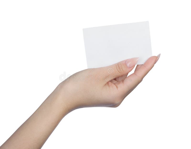 Empty Sheet of Paper in Female Hand Stock Image - Image of banner ...