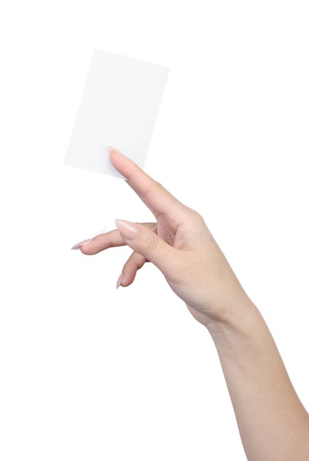 Empty Sheet of Paper in Female Hand Stock Image - Image of hand ...