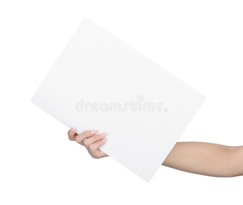 Empty Sheet of Paper in Female Hand Stock Photo - Image of idea, empty ...