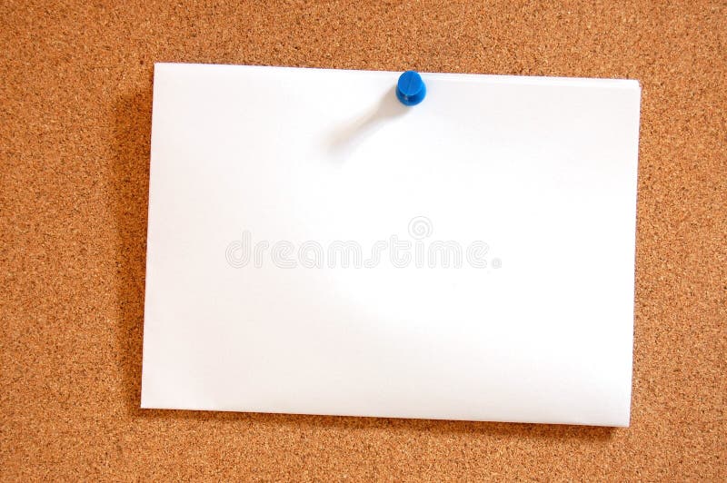 Empty Sheet Paper with Push Pin Stock Image - Image of bulletinboard ...