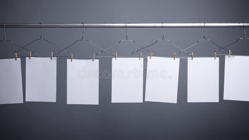 Empty Sheets Hanging in Line Stock Image - Image of sheets, clip: 138323505