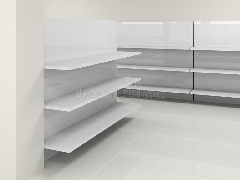 Empty shelf stock illustration. Illustration of interior - 13494948
