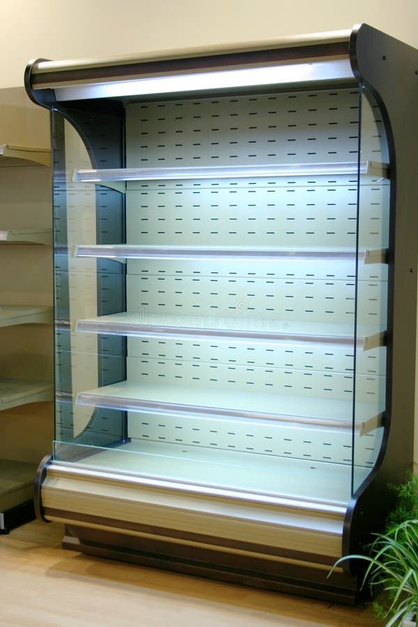 Empty Retail Store Shelf on Angle Stock Photo - Image of store, empty ...