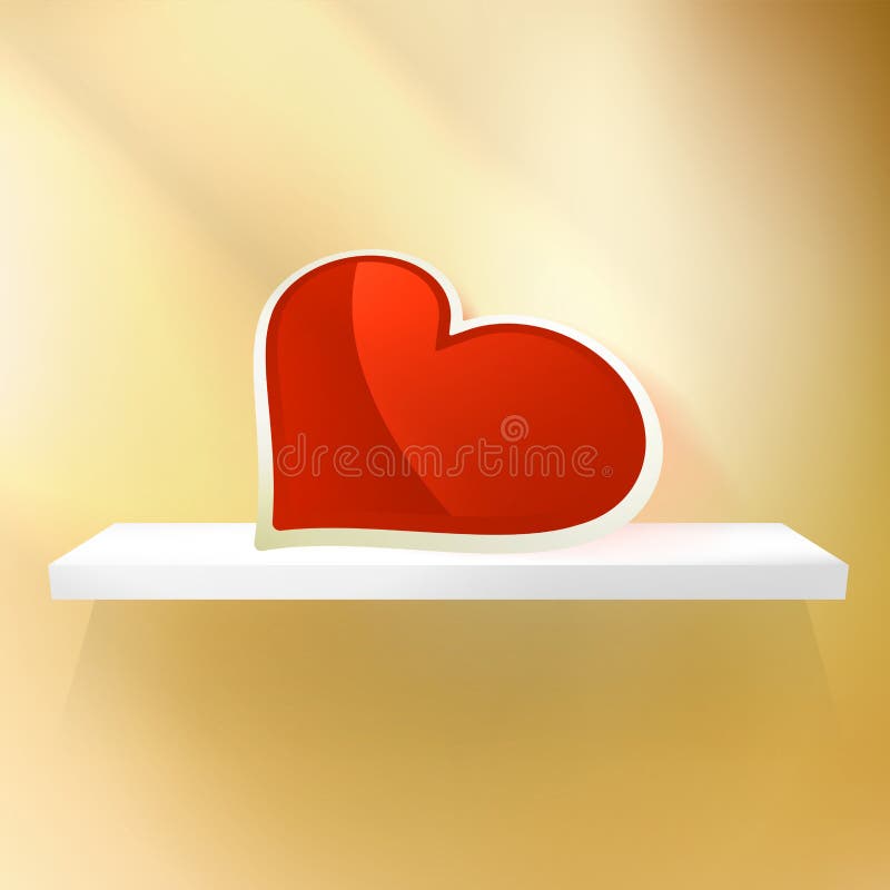 Empty Shelf with Red Heart. Stock Vector - Illustration of business ...