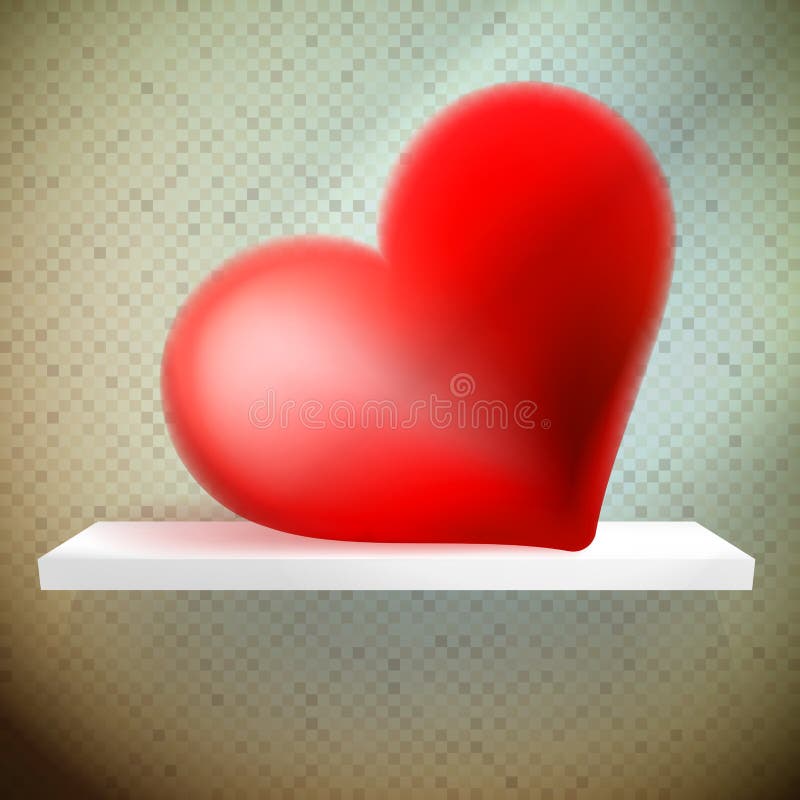 Empty Shelf with Red Heart. Stock Vector - Illustration of gift ...