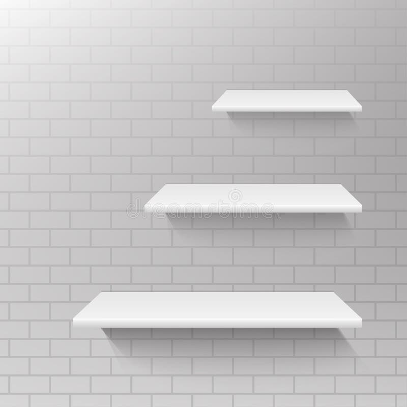 Empty Shelf on a Wall from Blocks. Eps 10. Stock Vector - Illustration ...