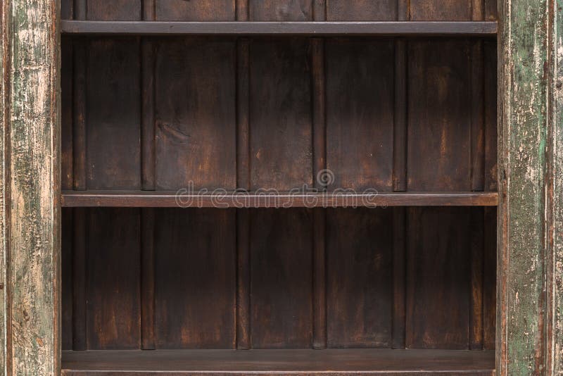 Empty shelf on wooden wall stock photo. Image of house - 31201322