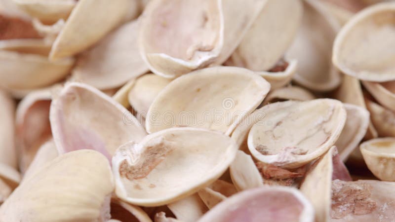 Empty Shell Pistachios Nuts. Macro Stock Footage - Video of rotating ...