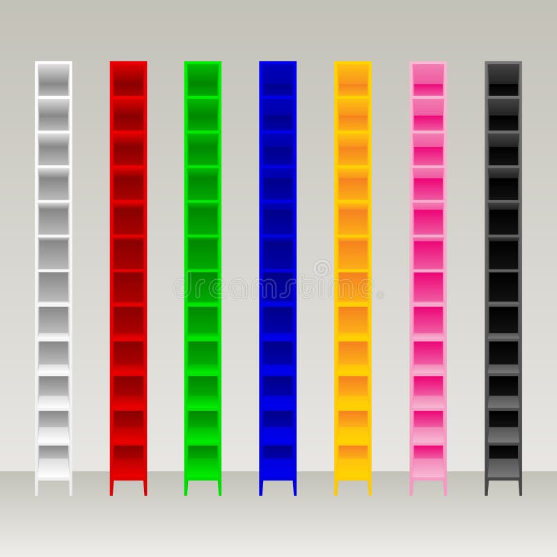 Empty shelves stock vector. Illustration of orange, green - 27547525