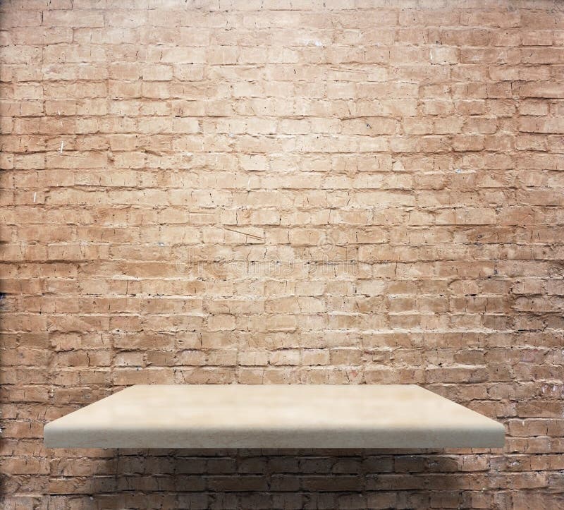 Empty shelves on wall stock photo. Image of furniture - 172392272