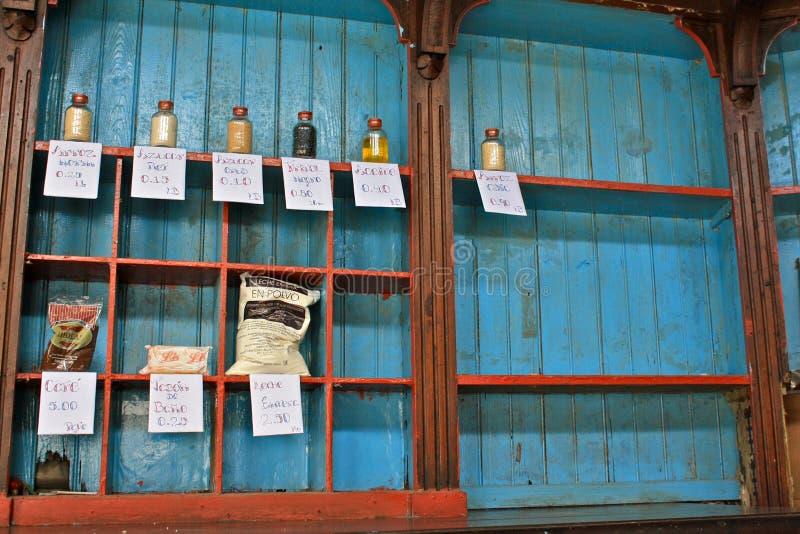 Empty Shelves in Cuban Grocery Store Stock Photo - Image of wood ...