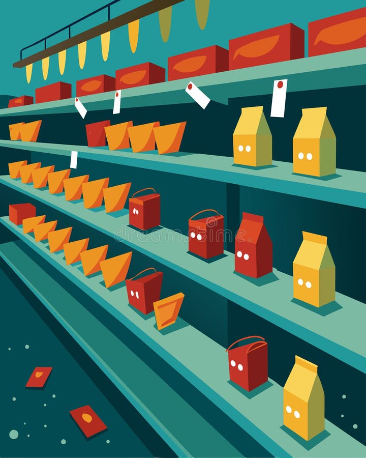 Empty Shelves in a Grocery Store with Increasingly High Prices on the ...