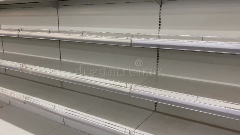 Empty Shelves in the Supermarket. the Absence of Goods on the Shelves ...