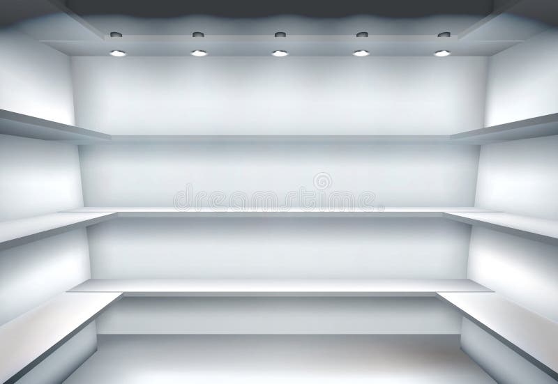 Empty Shelves. Vector Illustration. Stock Vector - Illustration of ...
