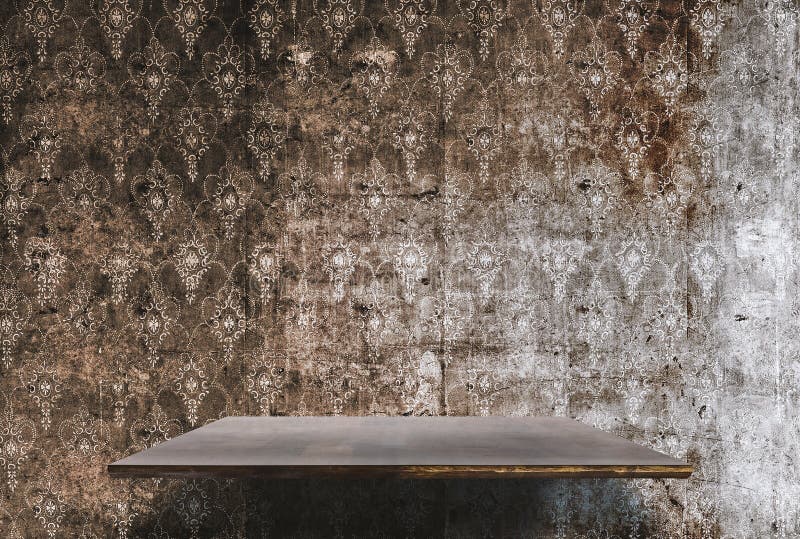 Empty shelves on wall stock image. Image of interior - 171882671