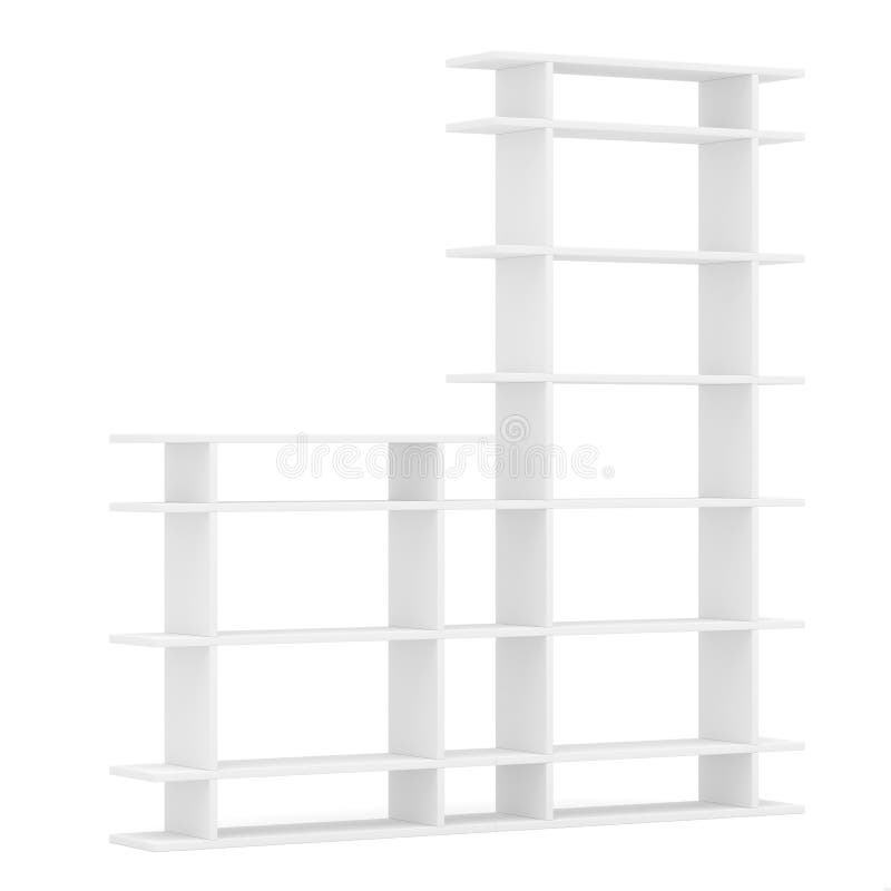 Empty Shelves on White Background Stock Illustration - Illustration of ...