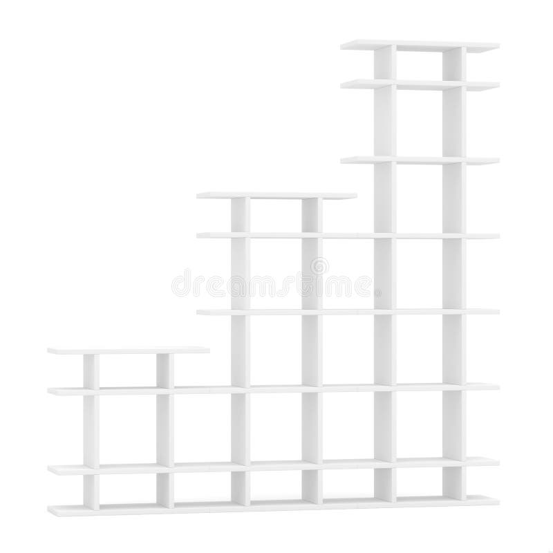 Empty Shelves on White Background Stock Illustration - Illustration of ...