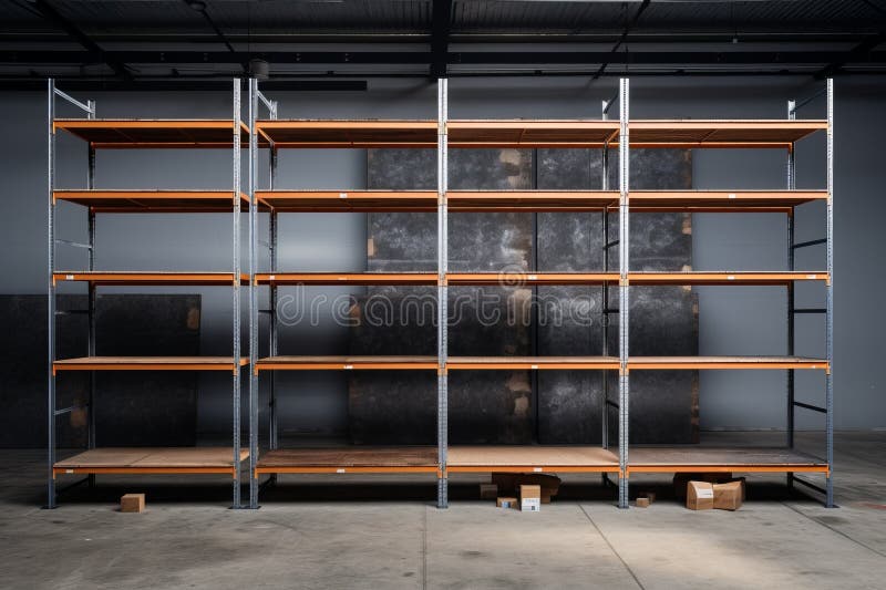 Empty Shelving in an Industrial Warehouse Stock Photo - Image of ...