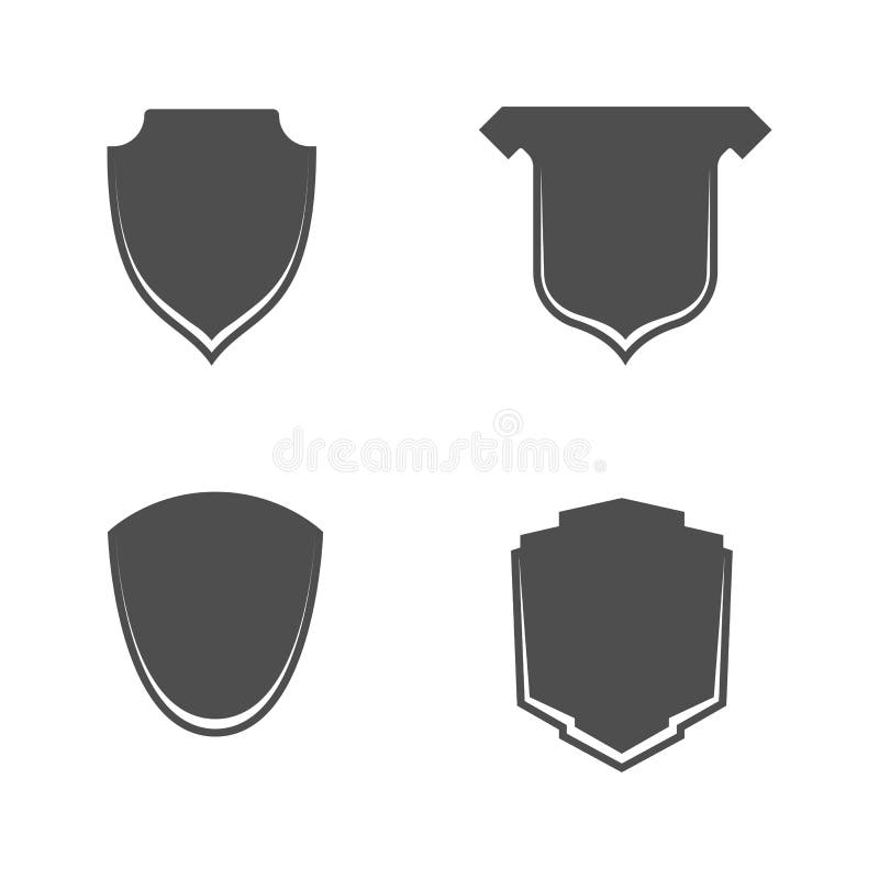Empty Shields Icons with Place for Text Stock Vector - Illustration of ...