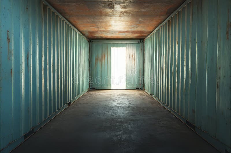 Empty Shipping Container Interior Stock Illustration - Illustration of ...