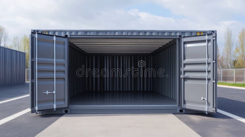 An Empty Shipping Container with Open Doors, Showcasing Its Spacious ...