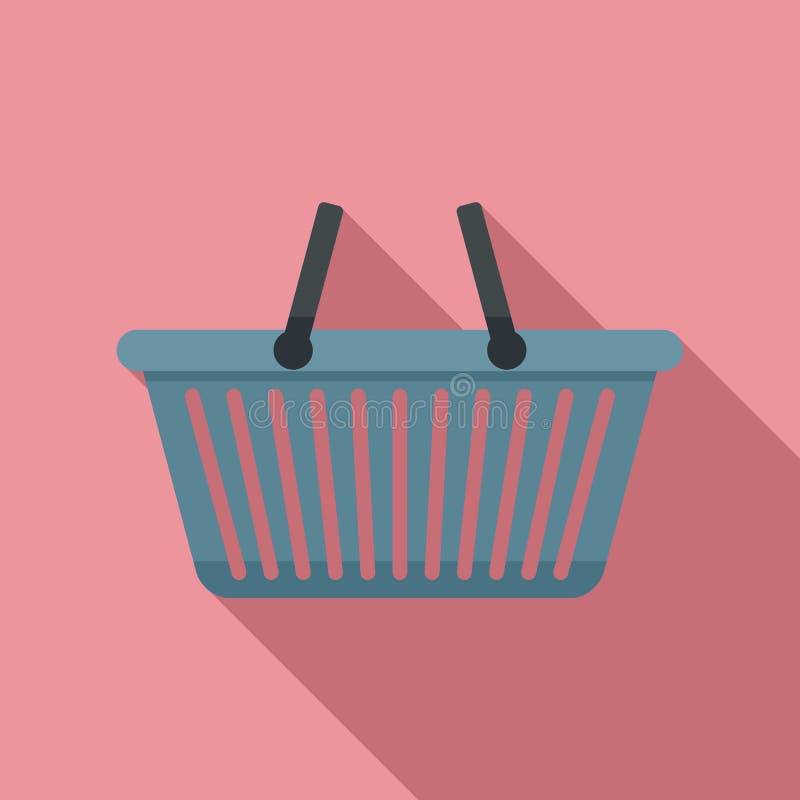 Empty Shop Basket Icon, Flat Style Stock Vector - Illustration of ...