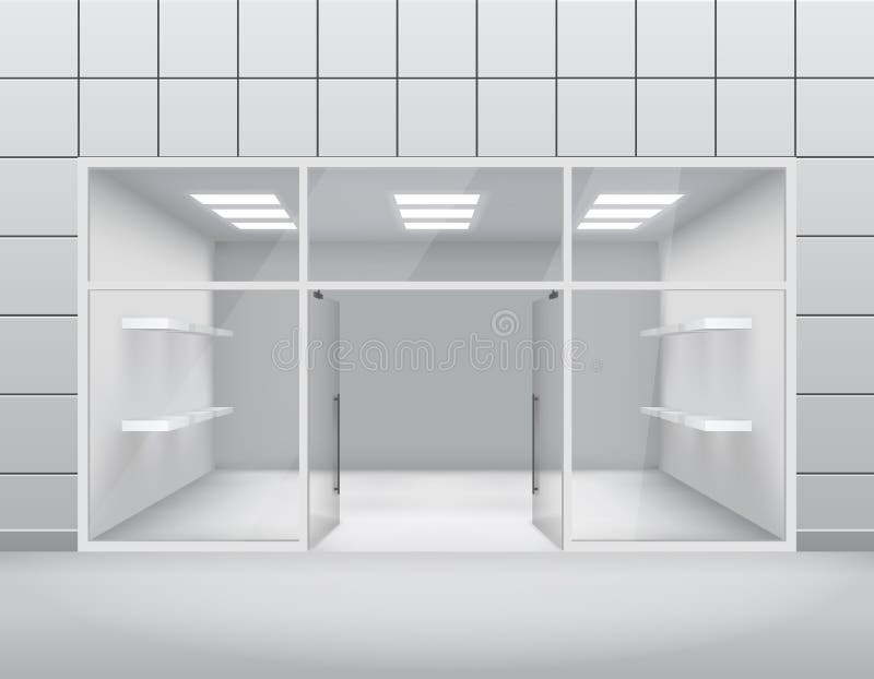 Shelves in Shop. Vector Illustration. Stock Vector - Illustration of ...