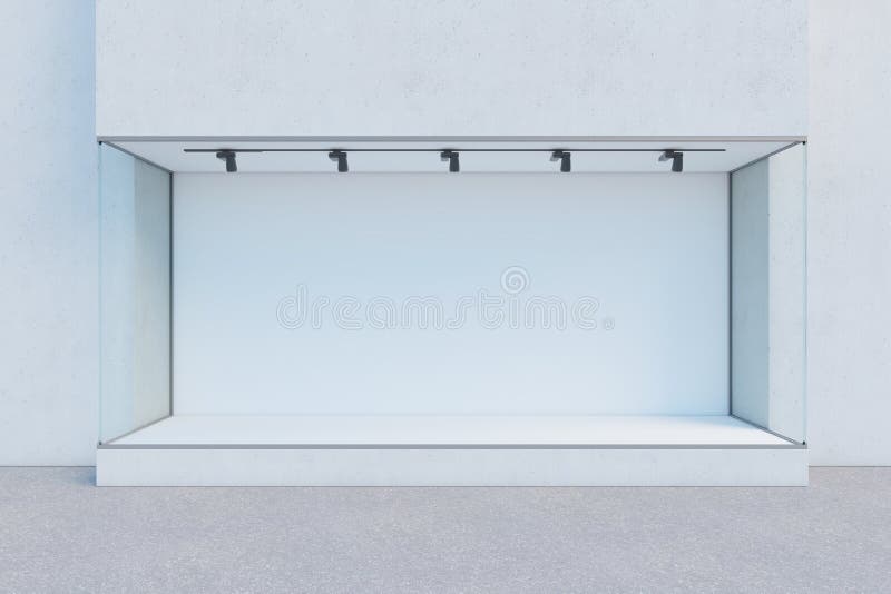 Empty Shop Showcase, 3d Render Stock Illustration - Illustration of ...