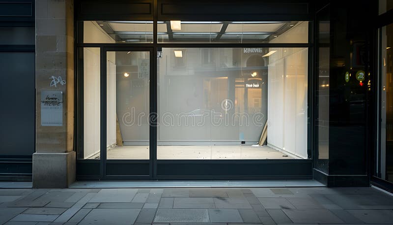 Empty Shop Window on the City Street Stock Photo - Image of space ...