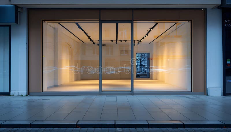 Empty Shop Window on the City Street Stock Photo - Image of glass ...