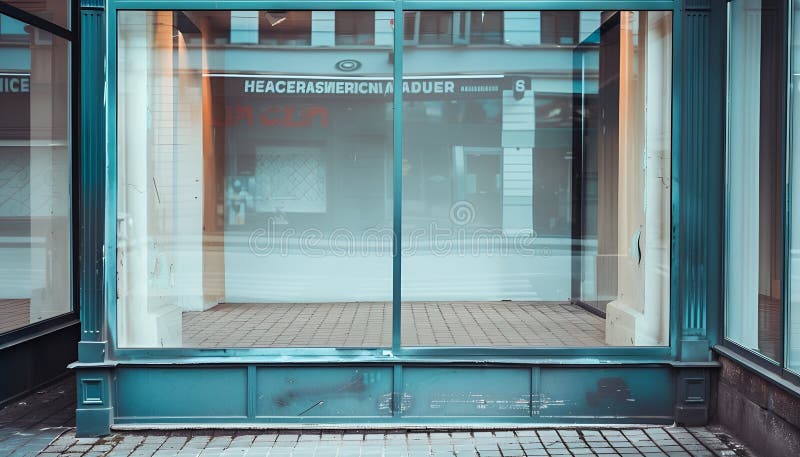 Empty Shop Window on the City Street Stock Image - Image of building ...
