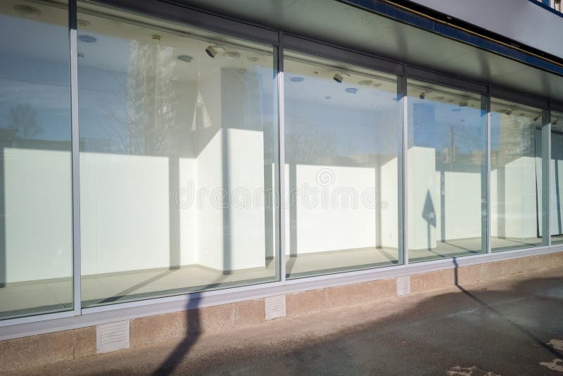 An empty shop window. stock image. Image of glass, background - 286964271