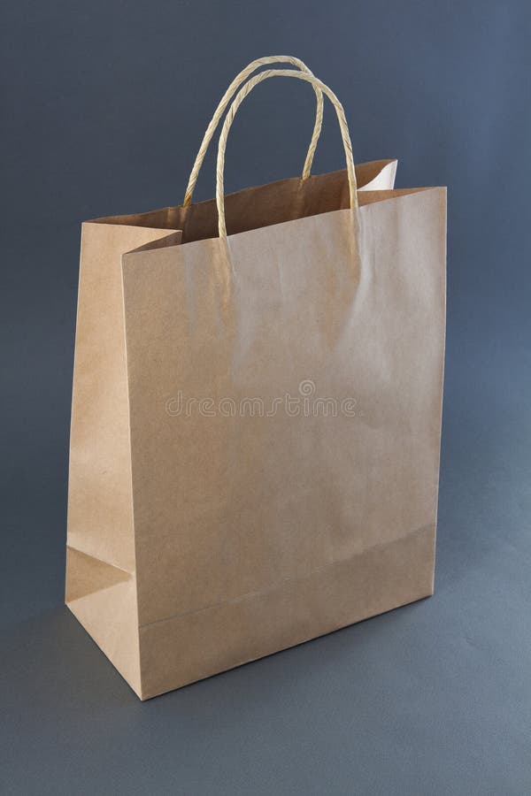 Empty Shopping Bag from Craft Paper Stock Photo - Image of natural ...