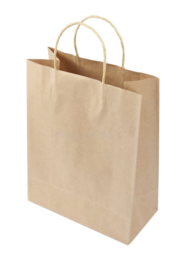 Empty Shopping Bag from Craft Paper Stock Photo - Image of commercial ...