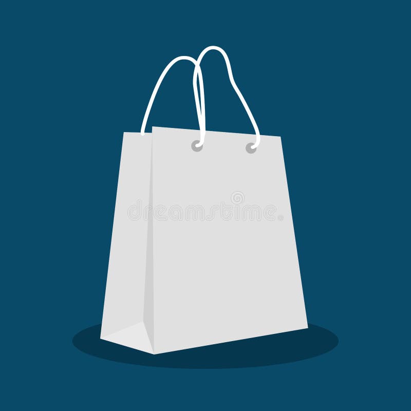 Empty Shopping Bag on White Background. Store Design Element Stock ...