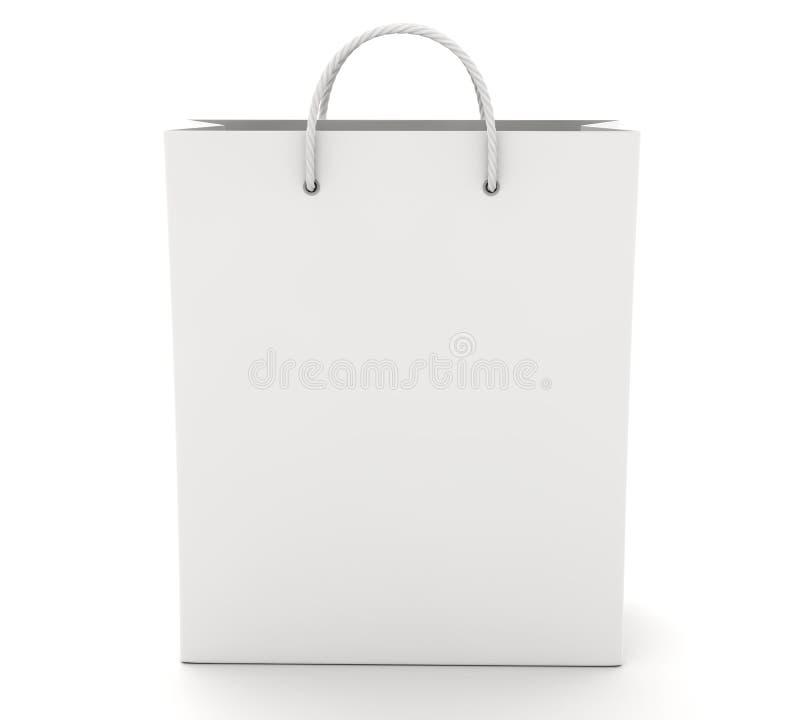 Empty Shopping Bag on the White. Front View Stock Illustration ...