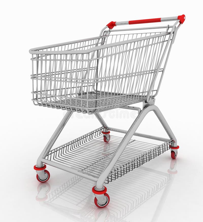 Empty shopping cart stock illustration. Illustration of large - 64952807