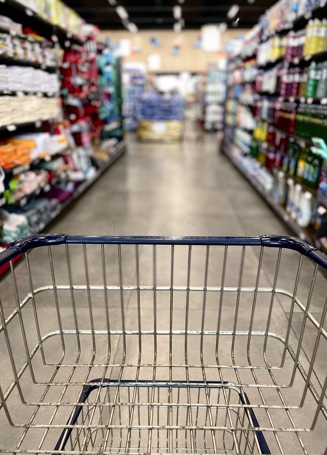 Empty Shopping Cart Going Shopping Stock Photo - Image of aisle ...