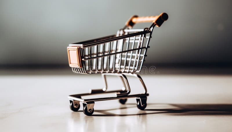 Empty Shopping Cart in Modern Retail Store Generated by AI Stock ...
