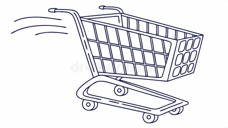 Empty Shopping Cart, Retail Space and Consumer Concept Vector Design ...