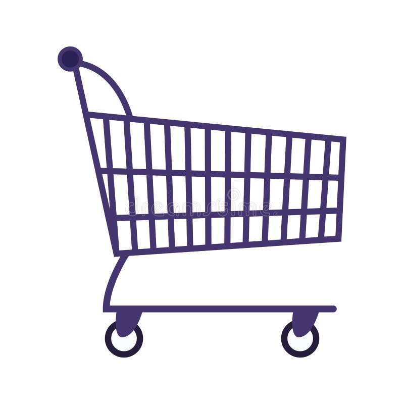 Empty Shopping Cart Symbol in Black and White Stock Vector ...