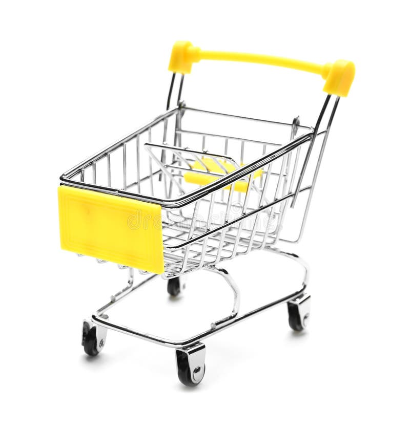 Empty Shopping Cart on White Background Stock Image - Image of commerce ...