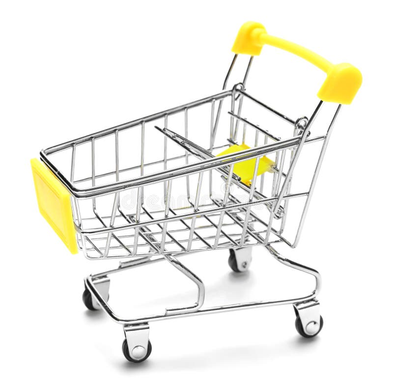Empty Shopping Cart on White Background Stock Image - Image of back ...
