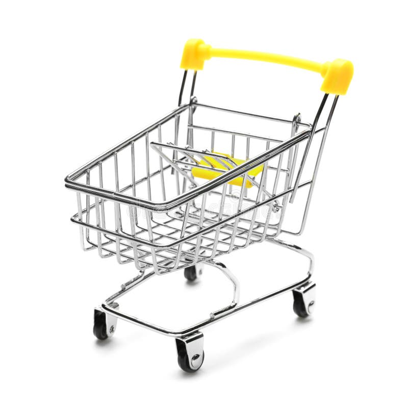 Empty Shopping Cart on White Background Stock Image - Image of back ...
