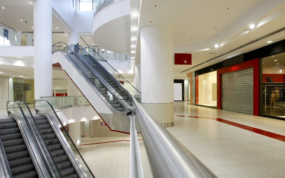 Empty shopping mall stock image. Image of department - 25070795