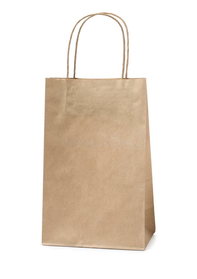 Empty Shopping Paper Bag Isolated on White Stock Image - Image of gift ...