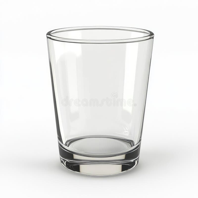 Empty Clear Glass on White Background Stock Illustration - Illustration ...