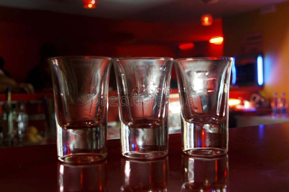 Empty shots in bar stock image. Image of shots, glass - 3330177