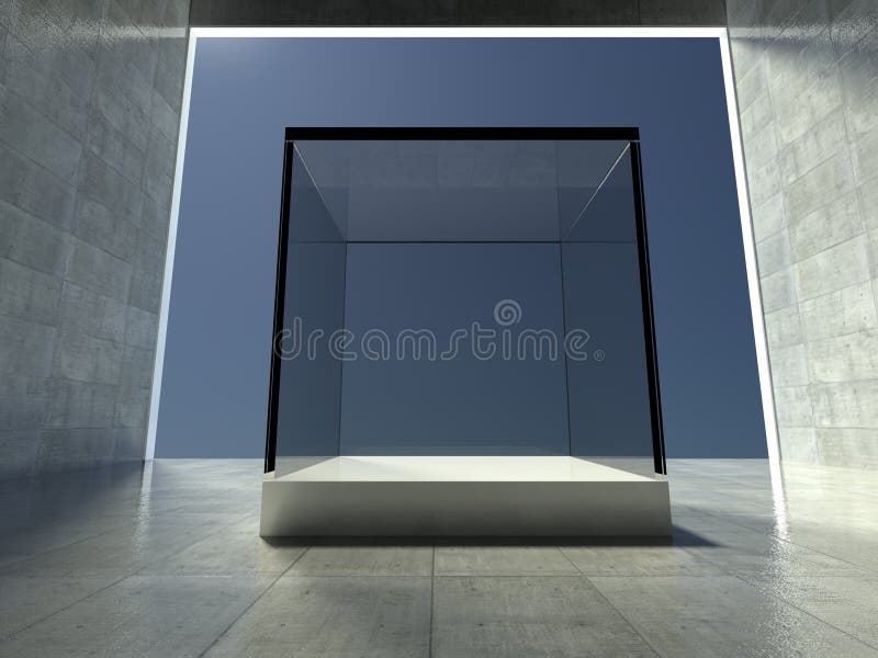 Empty Showcase, 3d Exhibition Space Stock Illustration - Illustration ...